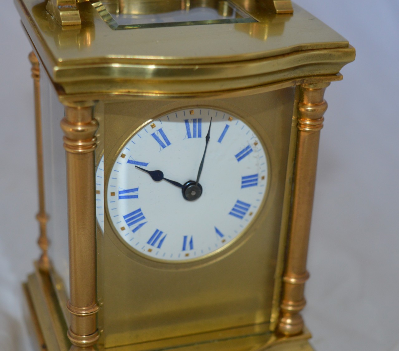 Carriage Clock With Blue Roman Numerals - Blog